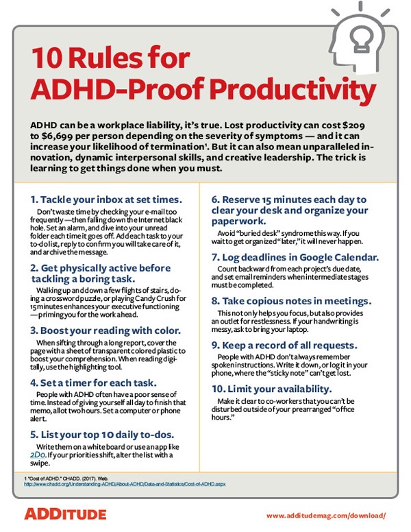 10 Rules for ADHD proof Productivity cover 600px Coach Carlene
